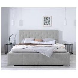 Polsterbett Andas "Lerum", beige (natur), B:199cm H:110cm L:219cm, 88% Polyester, 9% Rayon, 3% Nylon, Betten, wahlweise mit Lattenrost, Matrazte H2 o. H3 und Bettkasten