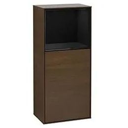 Villeroy & Boch Villeroy und Boch Finion Seitenschrank G500PHGN 41,8x93,6cm, links, Emotion, Regal oben Glossy Black, Walnut veneer