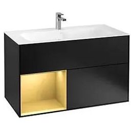 Villeroy & Boch Villeroy und Boch Finion Waschtischunterschrank G030HFPD 99,6x59,1cm, Wandbeleuchtung, Regal links Gold matt, Black matt lacquer