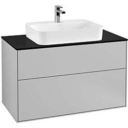 Villeroy & Boch Villeroy und Boch Finion Waschtischunterschrank G35200GJ 100x60,3cm, Emotion, Abdeckplatte black matt, Light grey matt