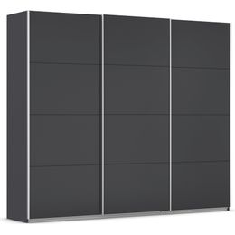 Schwebetürenschrank Rauch "Kleiderschrank Schrank Garderobe AGORDO mit Dekor- oder Hochglanzfront" Schränke Gr. B/H/T: 271 cm x 229 cm x 62 cm, 3 St., grau (graumetallic) durchdachte Innenausstattung, in 4 Breiten und 2 Höhen MADE IN GERMANY