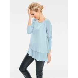 Heine Witt Damen Langarmshirt in 2-in-1-Optik, ecru, Gr&ouml;&szlig;e 46