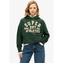 Kapuzensweatshirt Superdry "ATHLETIC APPLIQ OVERSIZE HOOD" Gr. XS, grün (enamel green) Damen Sweatshirts