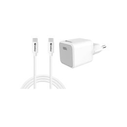 Sandberg power adapter - 2-in-1 - 24 pin USB-C - 20 Watt - with USB-C to USB-C cable