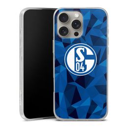 DeinDesign iPhone 16 Pro Max Handy Silikon H&uuml;lle Case transparent Handyh&uuml;lle Camouflage Fc Schalke 04 Muster Silikon Case