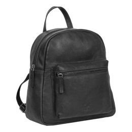 Cityrucksack Mustang "Memphis backpack round" Gr. B/H/T: 26 cm x 12 cm x 30 cm, schwarz Rucksäcke Reißverschluss-Rückfach