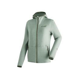 Fleecejacke Maier Sports "Fave W", Damen, Gr. 40, grün (seegrün), 95% Polyester (recycled), 5% Elasthan, Rundhals, Jacken, Damen Fleece mit verstellbarer Kapuze, atmungsaktiver Zip-Hoodie