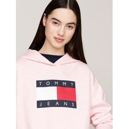 Kapuzensweatshirt Tommy Jeans Gr. XS (34), pink (ballet pink) Damen Sweatshirts mit großem Logo