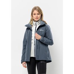 3-in-1-Funktionsjacke Jack Wolfskin "LUNTAL 3IN1 JKT W" Gr. XL (46), grau (graphite, coolgrau), Damen, Obermaterial: 100% Polyester; Futter: 100% Polyester; Innenmaterial: 94% Polyester, 6% Elastan, Jacken