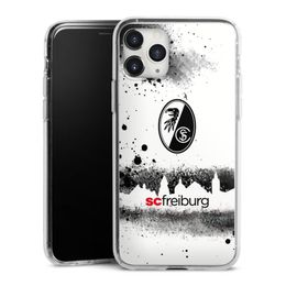 DeinDesign iPhone 11 Pro Max Handy Silikon H&uuml;lle Case transparent Handyh&uuml;lle Logo Sc Freiburg Skyline Silikon Case