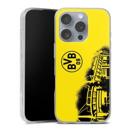 DeinDesign iPhone 16 Pro Handy Silikon H&uuml;lle Case transparent Handyh&uuml;lle Stadium Bvb Borussia Dortmund Silikon Case