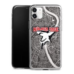 DeinDesign iPhone 11 Handy Slim Case Silikon Handyh&uuml;lle transparent H&uuml;lle extra d&uuml;nn K&ouml;lner Haie Official Licensed Product Ice Hockey Silikon Slim Case