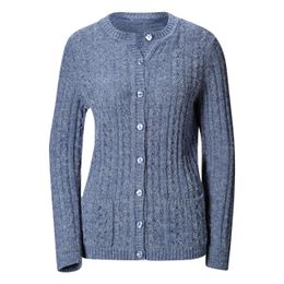 WITT Damen Strickjacke mit Ton-in-Ton-Kn&ouml;pfen, blau-meliert, Gr&ouml;&szlig;e 40