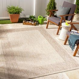 Teppich Outdoor Indoor Terrasse Balkon Modernes Skandi Design Jute Effekt Braun und Beige 200 x 275 cm - Surya