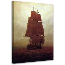 Bild auf Leinwand, Segelschiff - C. D. Friedrich Reproduktion - 40x60