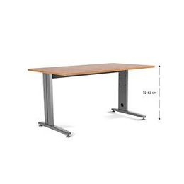 Rocada METAL höhenverstellbarer Schreibtisch eiche rechteckig, T-Fuß-Gestell grau 160,0 x 80,0 cm