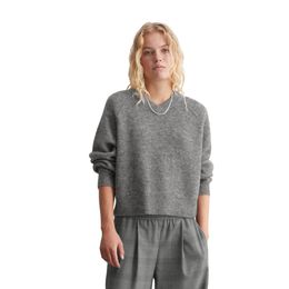 Marc O'Polo Strickpullover MARC O'POLO DENIM "aus flauschigem Alpakawolle-Mix" Gr. L, grau Damen Pullover