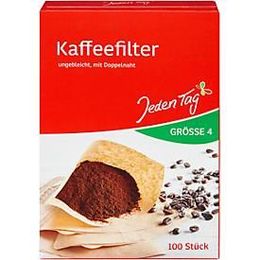 Kaffeefilter Markant Jeden Tag, für Kaffeemaschinen & Handfilter, Doppelnaht, Größe 4, naturbraun, 100 Stück