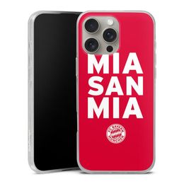 DeinDesign iPhone 16 Pro Max Handy Silikon H&uuml;lle Case transparent Handyh&uuml;lle Fcb Mia San Mia Fc Bayern M&uuml;nchen Silikon Case