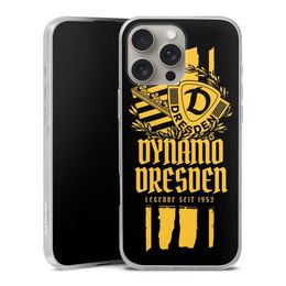 DeinDesign iPhone 16 Pro Max Handy Silikon H&uuml;lle Case transparent Handyh&uuml;lle Sg Dynamo Dresden Statement Sgd Silikon Case