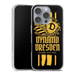 DeinDesign iPhone 16 Pro Handy Silikon H&uuml;lle Case transparent Handyh&uuml;lle Sg Dynamo Dresden Statement Sgd Silikon Case