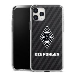 DeinDesign iPhone 11 Pro Max Handy Silikon H&uuml;lle Case transparent Handyh&uuml;lle Borussia M&ouml;nchengladbach Carbon Gladbach Silikon Case
