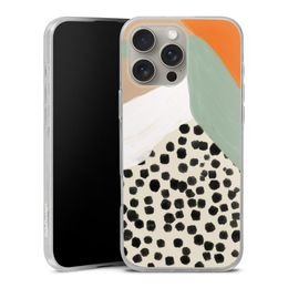DeinDesign iPhone 16 Pro Max Handy Silikon H&uuml;lle Case transparent Handyh&uuml;lle Abstract Boho Kunst Silikon Case