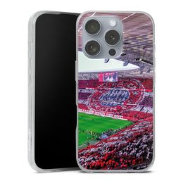 DeinDesign iPhone 16 Pro Handy Silikon H&uuml;lle Case transparent Handyh&uuml;lle Stadium Fcb Fc Bayern M&uuml;nchen Silikon Case
