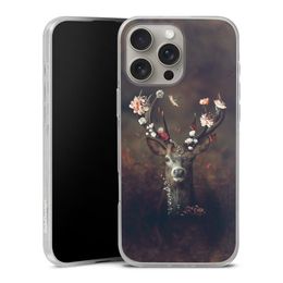 DeinDesign iPhone 16 Pro Max Handy Silikon H&uuml;lle Case transparent Handyh&uuml;lle Reindeer Flowers Rehe Silikon Case