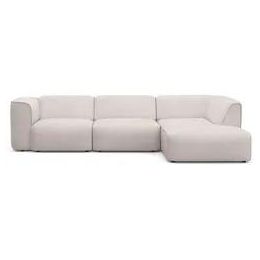 Ecksofa RAUM.ID "Merid jederzeit durch Module erweiterbar L-Form" Sofas Gr. B/H/T: 295cm x 70cm x 162cm, Samtcord, Ottomane rechts, beige (creme) als Modul oder separat verwendbar, für individuelle Zusammenstellung Bestseller