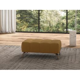 Sit & More Hocker SIT & MORE "Cool", gelb (senf), B:102cm H:45cm T:68cm, Hocker, Polsterhocker, mit silberfarbenen F&uuml;&szlig;en
