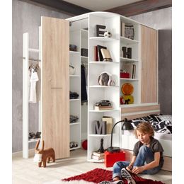 Jugendzimmer-Set wimex "Joker Kleiderschrank mit Garderobe, Bett und Stauraumschubladen" Schlafzimmermöbel-Sets weiß (weiß, struktureichefarben hell) Baby