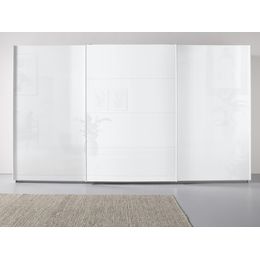 Schwebetürenschrank Rauch "Kleiderschrank Schrank Garderobe TOPSELLER OTELI inkl. Inneneinteilung" Schränke Gr. B/H/T: 360 cm x 210 cm x 62 cm, weiß (weiß, hochglanz weiß) mit 3 Innenschubladen sowie zusätzlichen Einlegeböden MADE IN GERMANY