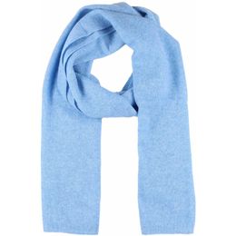 Strickschal Zwillingsherz blau (hellblau) Damen Modetücher Feinstrick, Reines Cashmere, Rippenbündchen