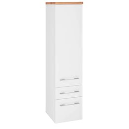 Midischrank Welltime "Davos" Schränke Gr. B/H/T: 30 cm x 130 cm x 35 cm, weiß (weiß, weiß, matt) Bad-Midischrank mit 2 Schubladen