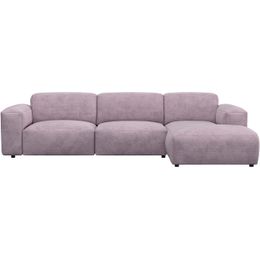 Ecksofa FLEXLUX "Lucera bequem und komfortabel durch hochwertigen Sitzaufbau, L.Form", lila (soft lavender), B:284cm H:73cm T:171cm, 85% Polyester/15%Polyamide, Sofas, Ecksofa, modern & anschmiegsam, Kaltschaum, Stahl-Wellenunterfederung