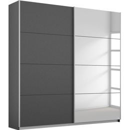 Schwebetürenschrank Rauch "Subito Kleiderschrank Bestseller" Schränke Gr. B/H/T: 181 cm x 197 cm x 61 cm, 1 Spiegel- und 1 Dekortür, 2, grau (graumetallic) Schlafzimmerschrank Schrank Garderobe mit 4 Spiegelelementen