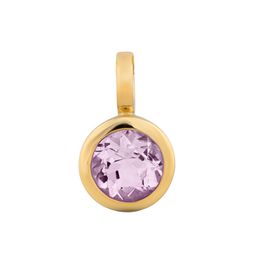 Ketten-Anhänger OROLINO "585 Gold mit Amethyst 5mm" Schmuckanhänger Gr. ONE-SIZE, Gold, 0,7 g, gelb (gelb, lila) Damen