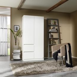 Drehtürenschrank Rauch "Kleiderschrank Schrank Garderobe Wäscheschrank NIDDA mit moderner" Schränke Gr. B/H/T: 91 cm x 197 cm x 54 cm, 2 St., weiß Drehtürenschrank Schränke griffloser Front sowie Push-to-Open Funktion MADE IN GERMANY