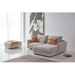 Hocker TENKSOM "Vivole, Fußablage, Pouff, mit Federkern" Gr. B/H/T: 98 cm x 38 cm x 70 cm, Polyester, grau (zink) Polsterhocker perfekte Ergänzung zu Sofa VIVOLE