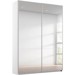 Schwebetürenschrank Rauch "Kleiderschrank Schrank Garderobe REFLECT" Schränke Gr. B/H/T: 131 cm x 191 cm x 59 cm, 2 St., weiß (alpinweiß) inkl. praktischer Innenausstattung mit viel Stauraum MADE IN GERMANY