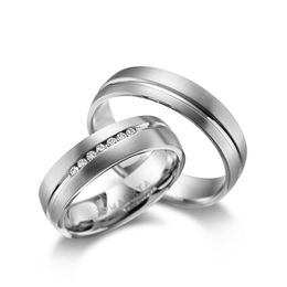 Partnerring MARRYA "MARRYA Edelstahl Ringe Trauringe Eheringe Partnerringe" Fingerringe Gr. 48, Edelstahl, silberfarben (damen ring, silber) Damen