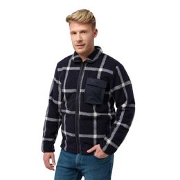 Fleecejacke Jack Wolfskin "FELSLICHT CHECK JACKET" Gr. L, blau (dark navy) Herren Jacken