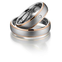 Verlobungsring MARRYA "MARRYA Titan Ringe Trauringe Eheringe Partnerringe" Fingerringe Gr. 48, Titan, rosegold (damen ring, silber, rosé gold) Damen