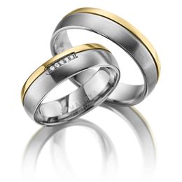 Trauring MARRYA "MARRYA Titan Ringe Trauringe Eheringe Partnerringe" Fingerringe Gr. 48, Titan, goldfarben (herren ring, gold, silber) Damen