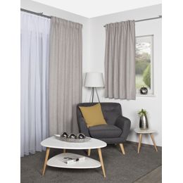 Gardine HOME BASICS "SANDA Set" Gr. 2, grau (taupe), B:450cm H:160cm, Polyester, Gardinen, Fertigschal, blackout