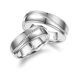 Trauring MARRYA "MARRYA Edelstahl Ringe Trauringe Eheringe Partnerringe" Fingerringe Gr. 48, Edelstahl, silberfarben (damen ring, silber) Damen