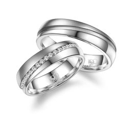 Partnerring MARRYA "MARRYA Edelstahl Ringe Trauringe Eheringe Partnerringe" Fingerringe Gr. 48, Edelstahl, silberfarben (damen ring, silber) Damen