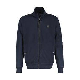 Sweatjacke Lerros "Lerros Herren in Struktur-Baumwollqualität" Gr. L, blau (classic navy) Herren Sweatjacken