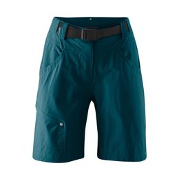 Fahrradhose Gonso "Mira 0" Gr. 34, Normalgrößen, blau (fossil blue) Damen Hosen kurze Radhose mit Sitzpolster, wasserabweisend, inkl. Gürtel